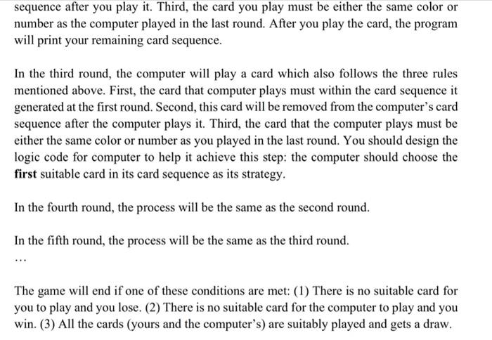 Solved Extend your program in Part A, so it can play the | Chegg.com