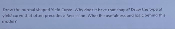 Solved Draw the normal shaped Yield Curve. Why does it have | Chegg.com