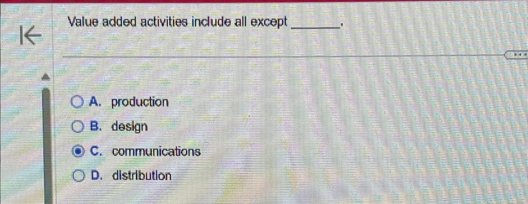 Solved Value added activities include all exceptA. | Chegg.com
