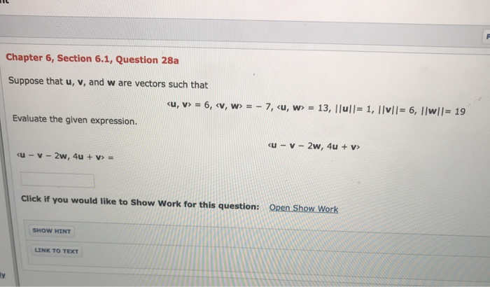 Solved Chapter 6, Section 6.1, Question 28a Suppose that u, | Chegg.com