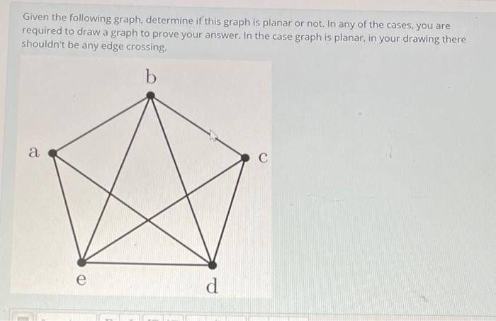 Solved Given the following graph, determine if this graph is | Chegg.com