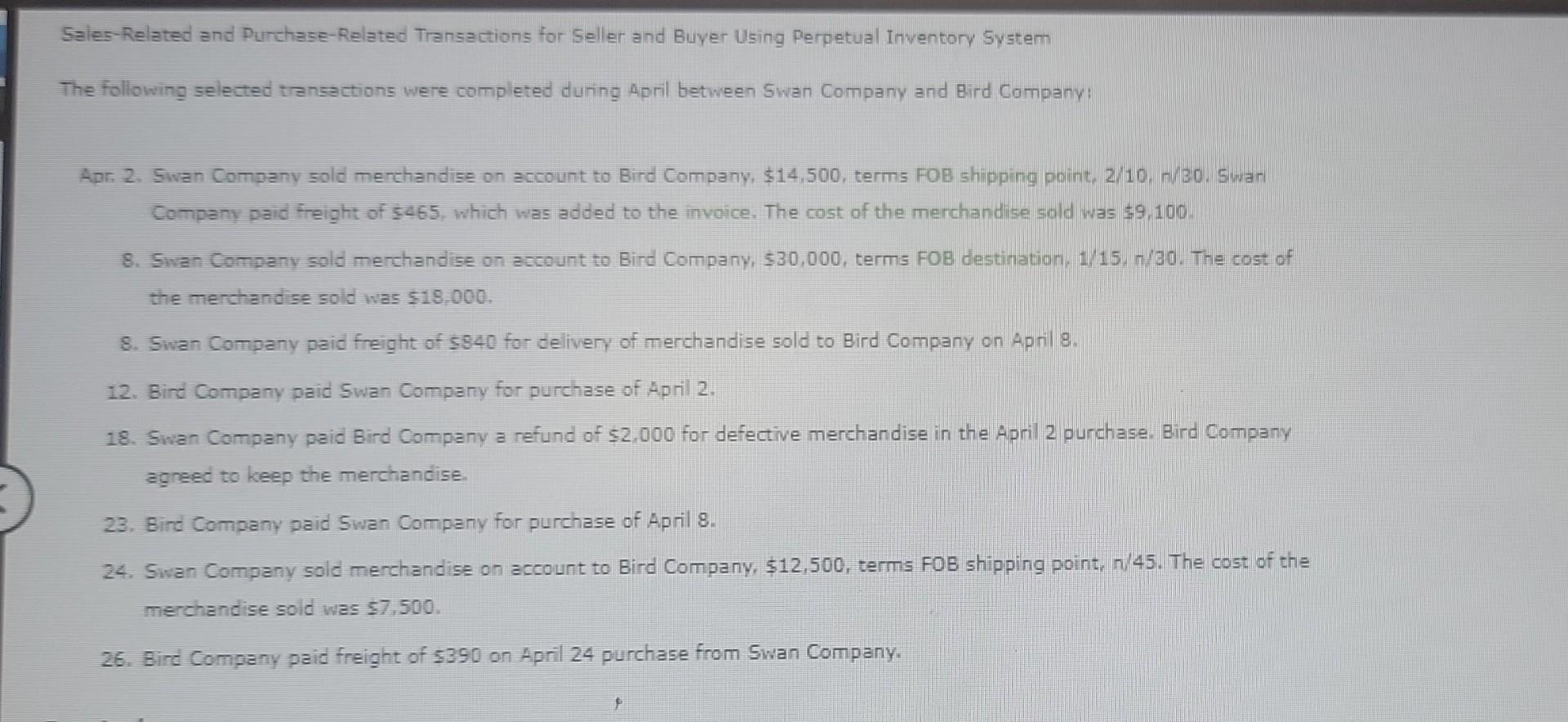 Solved Sales-Related and Purchase-Related Transactions for | Chegg.com