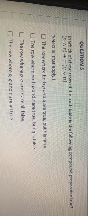Solved QUESTIONS In which of these rows of the truth table | Chegg.com