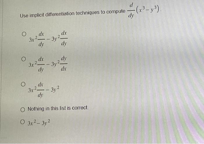 Solved Use implicit differentiation techniques to compute | Chegg.com