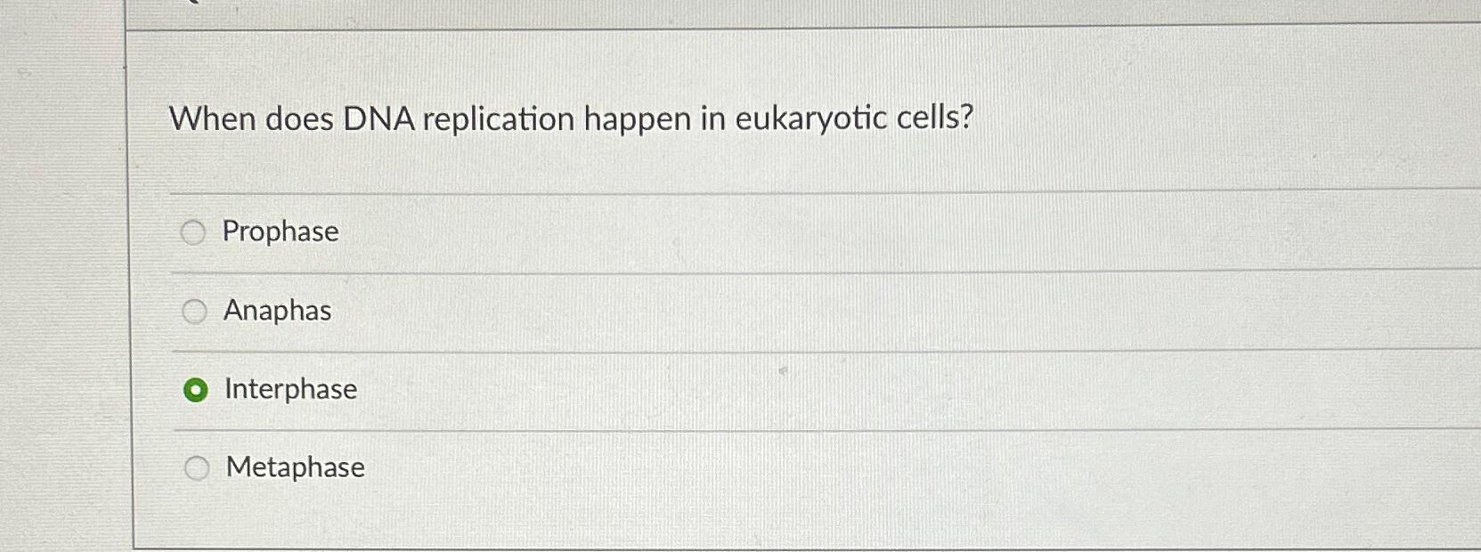 Solved When does DNA replication happen in eukaryotic | Chegg.com
