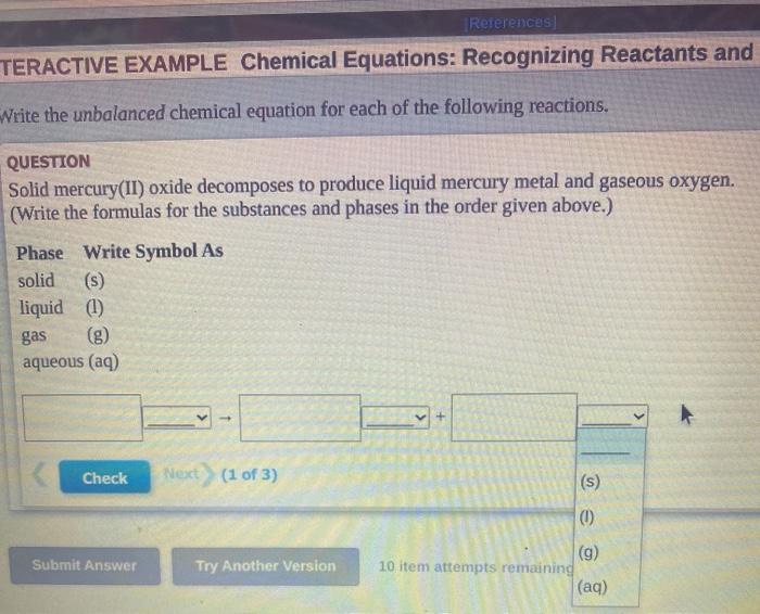 Solved Solid mercury (ll) oxide decomposes to produce liquid | Chegg.com
