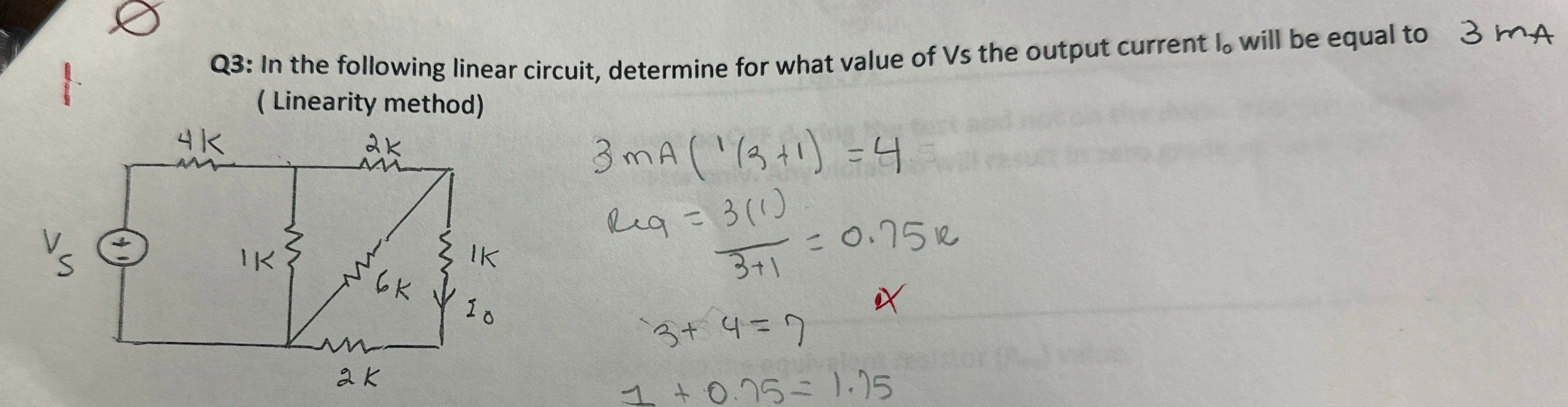Solved Q3: In the following linear circuit, determine for | Chegg.com