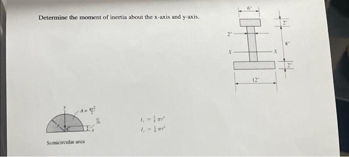 Solved Determine the moment of inertia about the x-axis and | Chegg.com