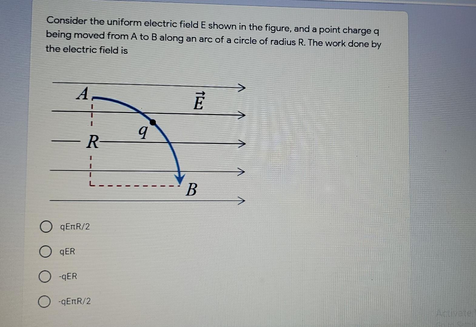 Solved Consider the uniform electric field E shown in the | Chegg.com