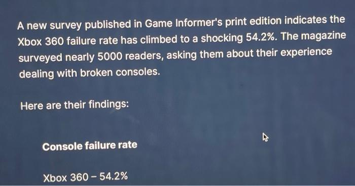 please calculate the failure rates of this console at | Chegg.com