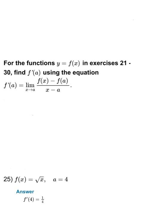 Solved For the functions y=f(x) in exercises 21 . 30 , find | Chegg.com