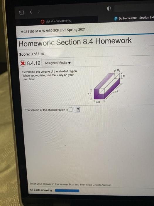 Solved Do Homework - Section 8.4 MyLab and Mastering MGF1106 | Chegg.com