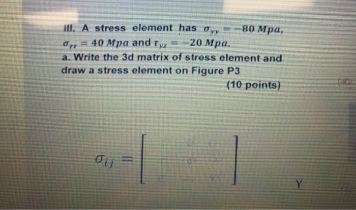 Solved draw stress element in 3d also draw morhs circle. | Chegg.com