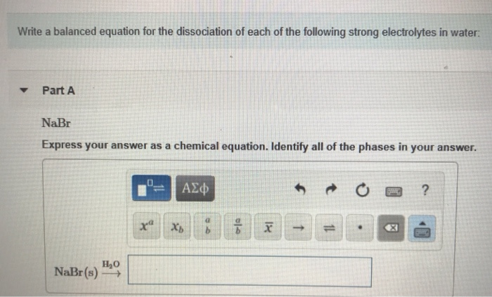 Solved Write A Balanced Equation For The Dissociation Of