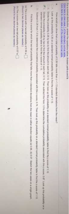 Solved For a normal distribution, answer the questions | Chegg.com