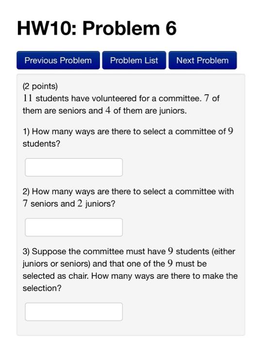 Solved HW10: Problem 6 Previous Problem Problem List Next | Chegg.com