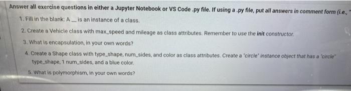 Solved Answer all exercise questions in either a Jupyter | Chegg.com