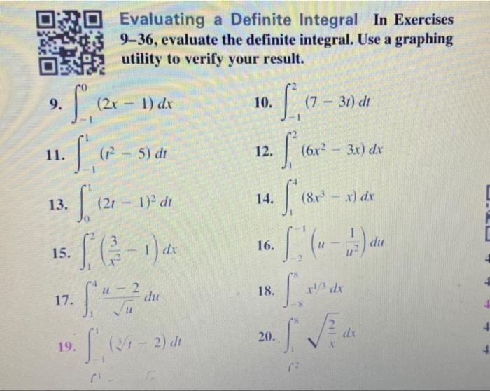 Solved Evaluating a Definite Integral In Exercises 9–36, | Chegg.com
