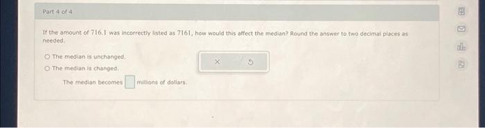 Solved Part 4 of 4 If the amount of 716.1 was incorrectly | Chegg.com