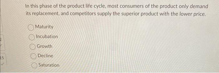 Solved In this phase of the product life cycle, most | Chegg.com