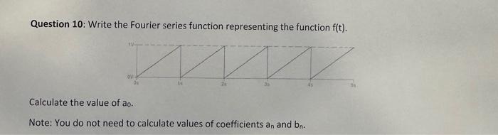 Solved Question 10: Write the Fourier series function | Chegg.com