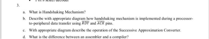 Solved 3. a. What is Handshaking Mechanism? b. Describe with | Chegg.com