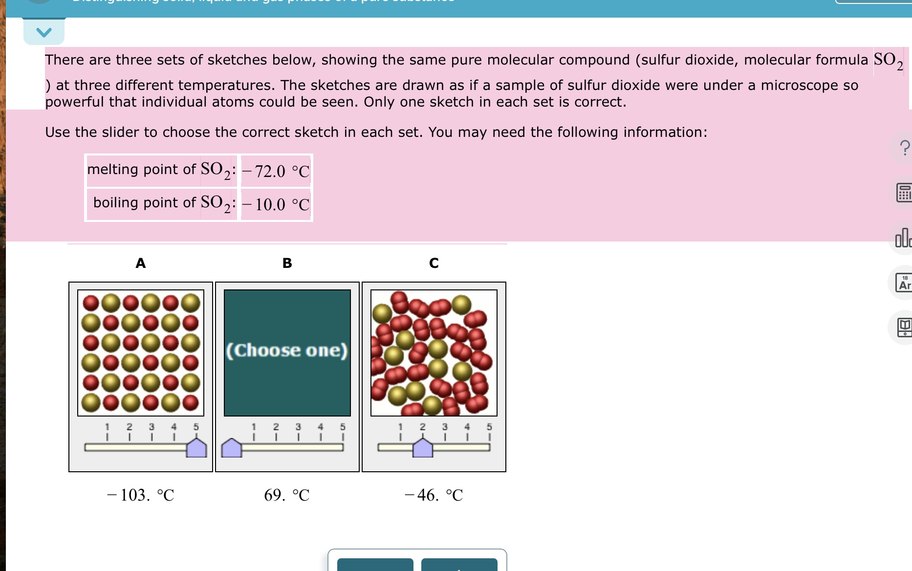 Solved SO2 ﻿ melting point of SO2:-72.0°C ﻿boiling point | Chegg.com