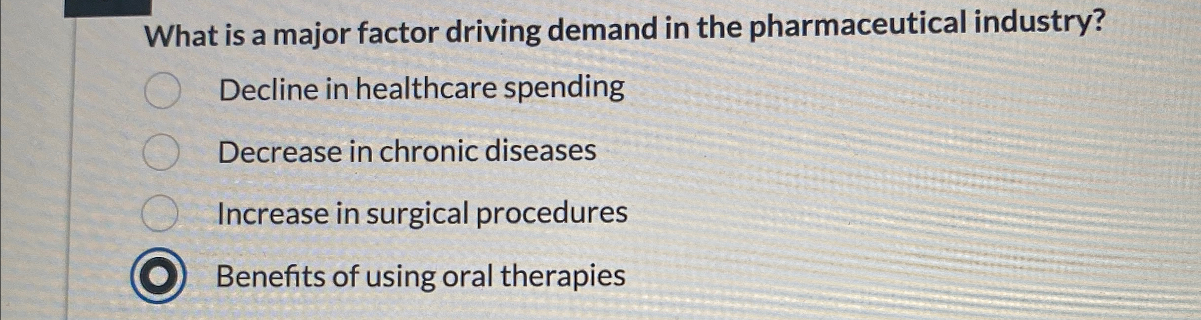 Solved What is a major factor driving demand in the | Chegg.com