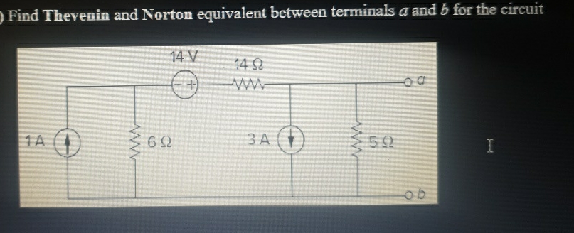 Solved Find Thevenin and Norton equivalent between terminals | Chegg.com