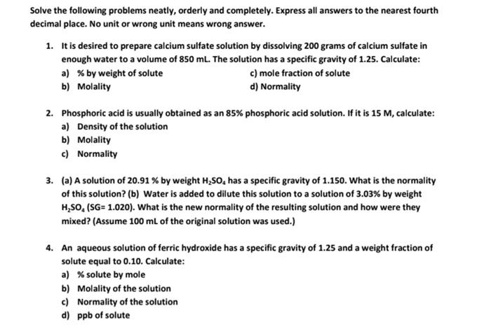 Solved Solve the following problems neatly, orderly and | Chegg.com