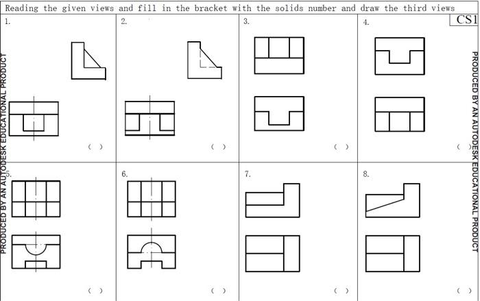 Solved Reading the given views and fill in the bracket with | Chegg.com