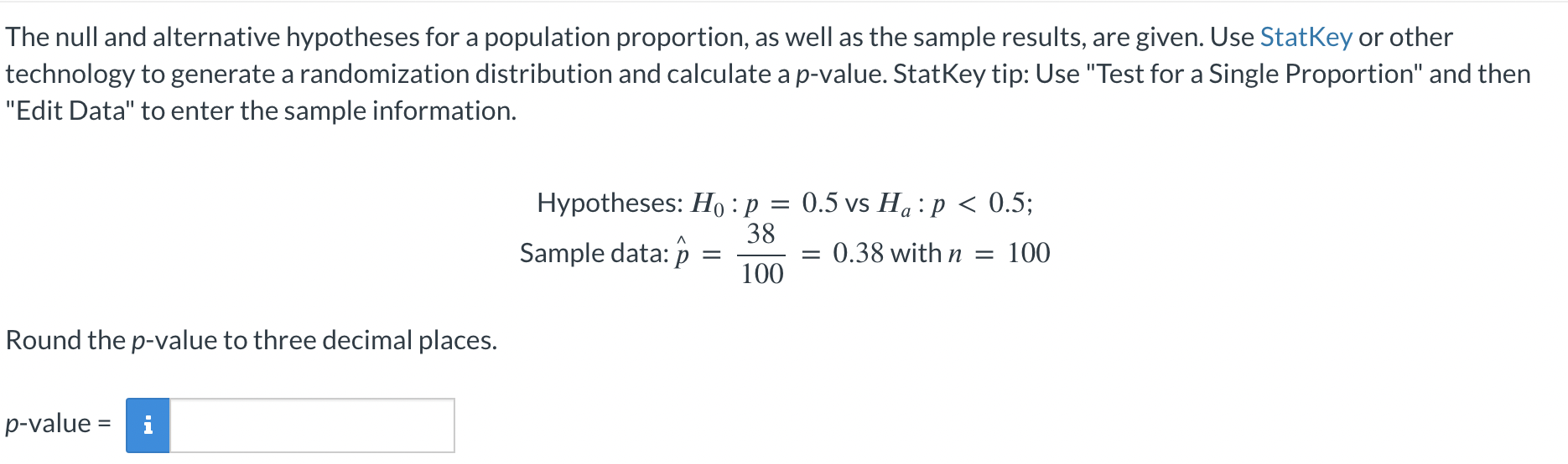 Solved The null and alternative hypotheses for a population | Chegg.com