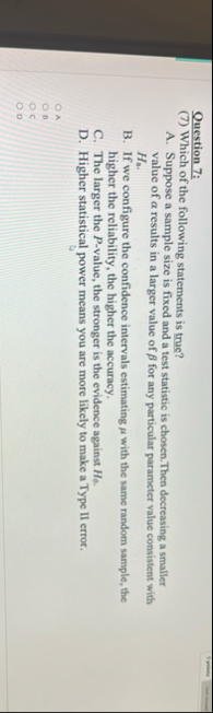 Solved Question 7:(7) ﻿Which of the following statements is | Chegg.com