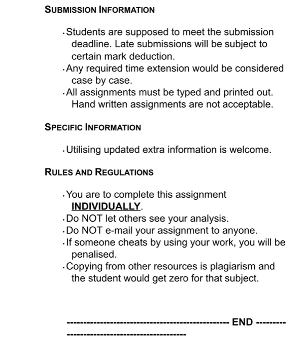 Solved ASSIGNMENT BRIEF: Read the assignment instruction | Chegg.com