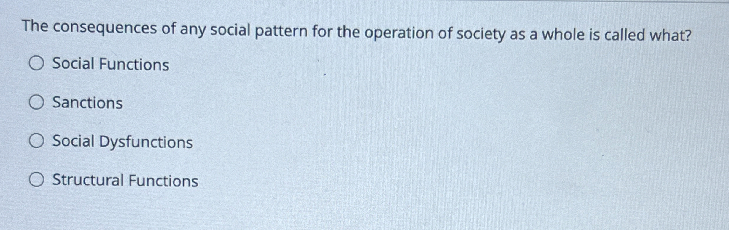 Solved The consequences of any social pattern for the | Chegg.com