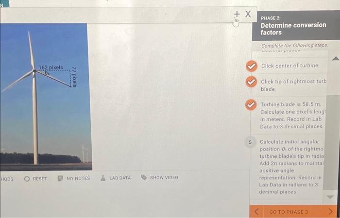Solved Turbine blade is 58.5 m. One pixel is 0.326 m. | Chegg.com