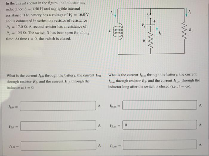Solved In The Circuit Shown In The Figure The Inductor Has