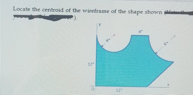 Solved Locate the centroid of the wireframe of the shape | Chegg.com