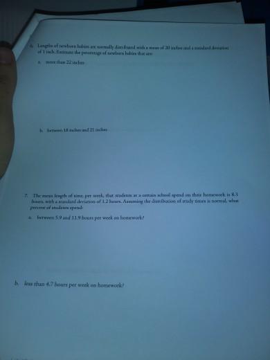 Name TUI Normal Distributions Worksheet 1. Draw the | Chegg.com