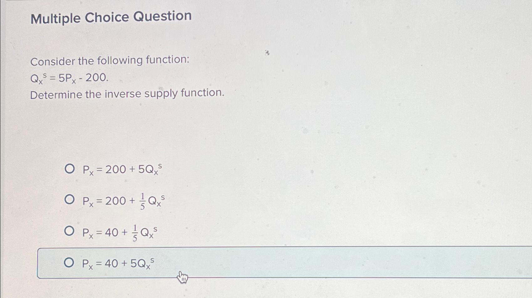 Solved Multiple Choice QuestionConsider the following | Chegg.com