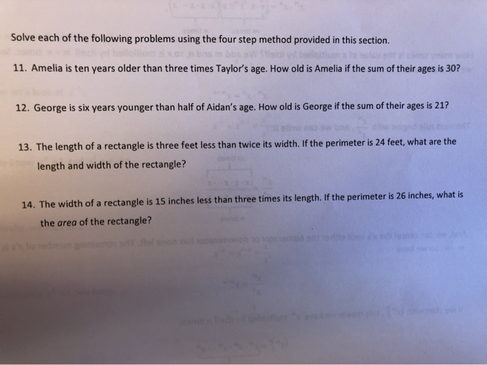 Solved Solve each of the following problems using the four | Chegg.com