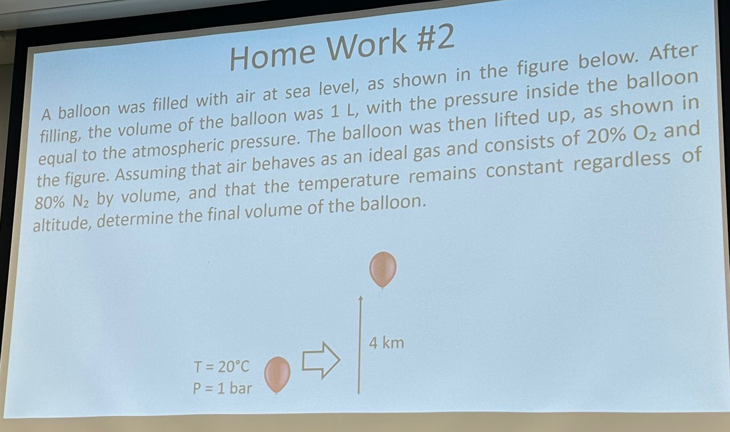 Solved Home Work #2A balloon was filled with air at sea | Chegg.com