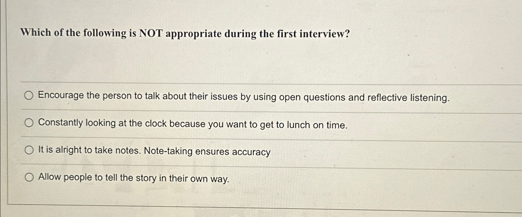 Solved Which of the following is NOT appropriate during the | Chegg.com