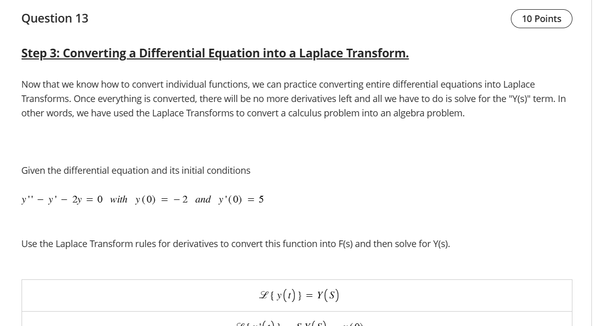 Solved Step 3: Converting a Differential Equation into a | Chegg.com