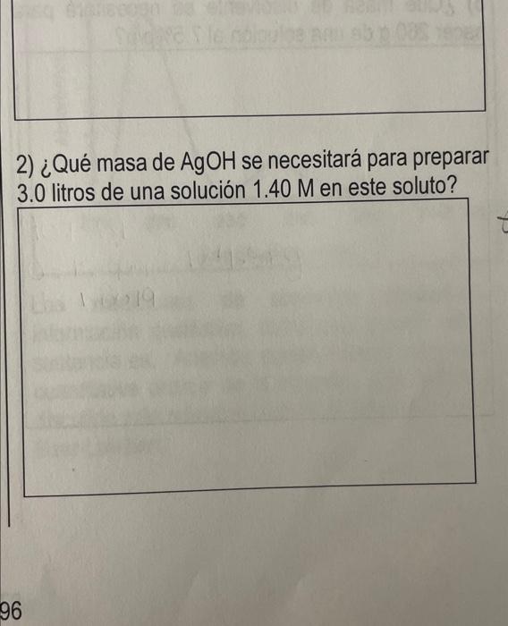 Solved what mass of AgOH will be needed to prepare 3.0 | Chegg.com
