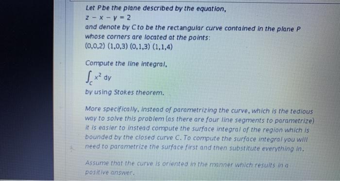 Solved Let Pbe the plane described by the equation, 2 - x - | Chegg.com