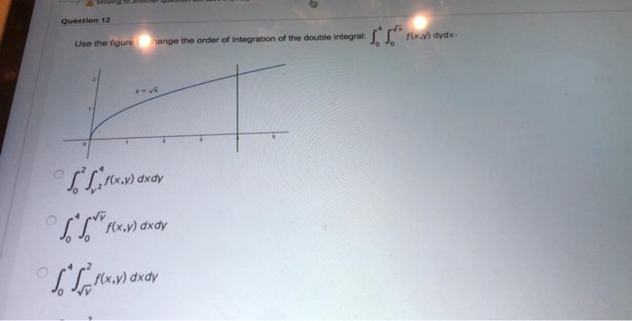 Solved ba Question 12 sssx.v) aydx Use the figure ange the | Chegg.com