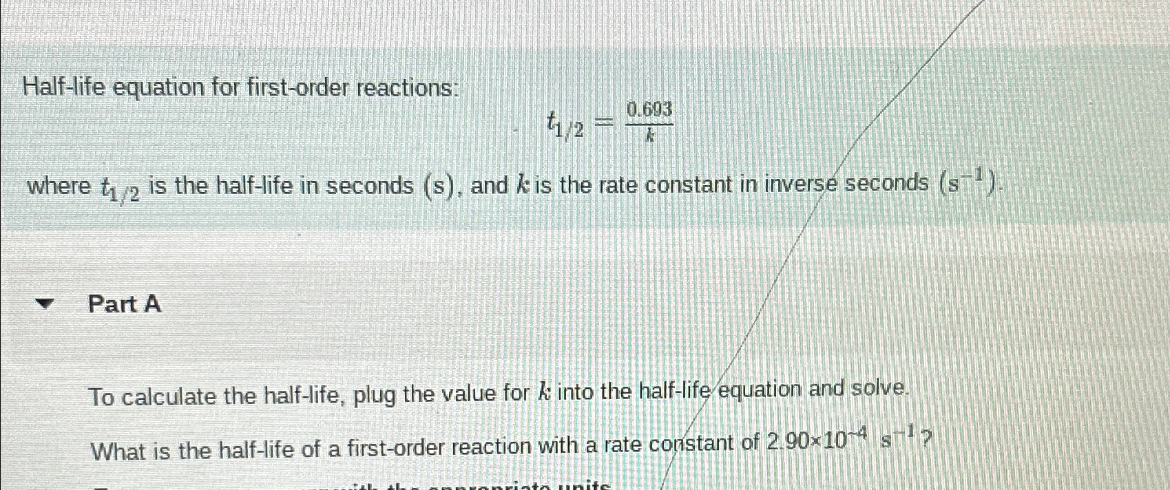 Solved Half-life equation for first-order | Chegg.com