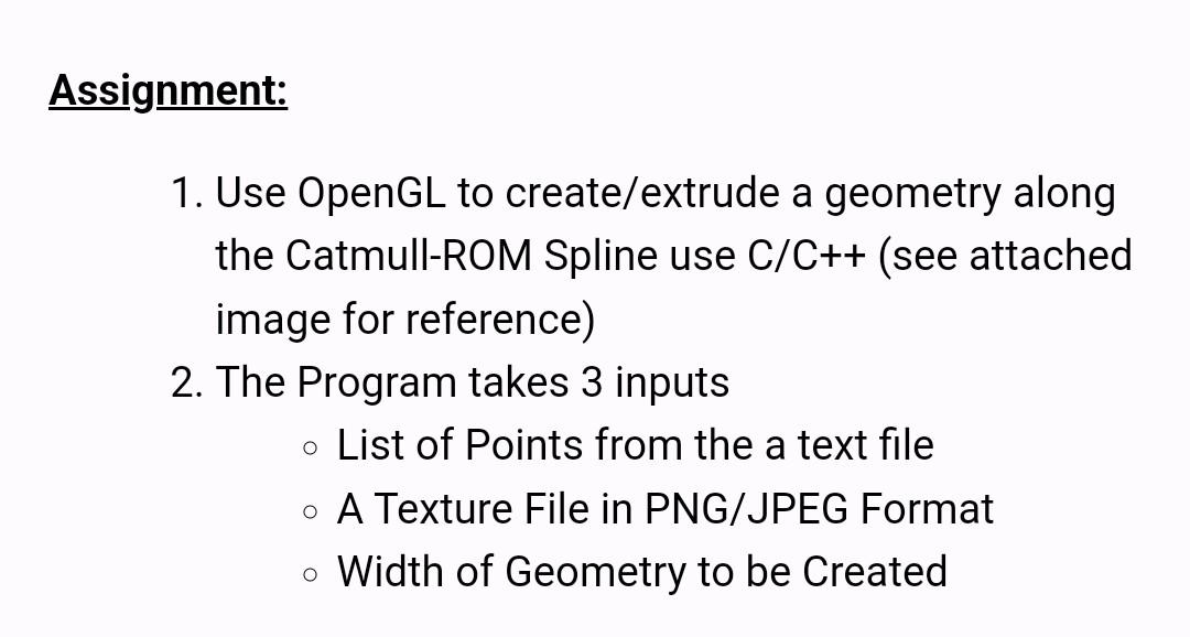 Assignment: Use OpenGL to create/extrude a geometry | Chegg.com
