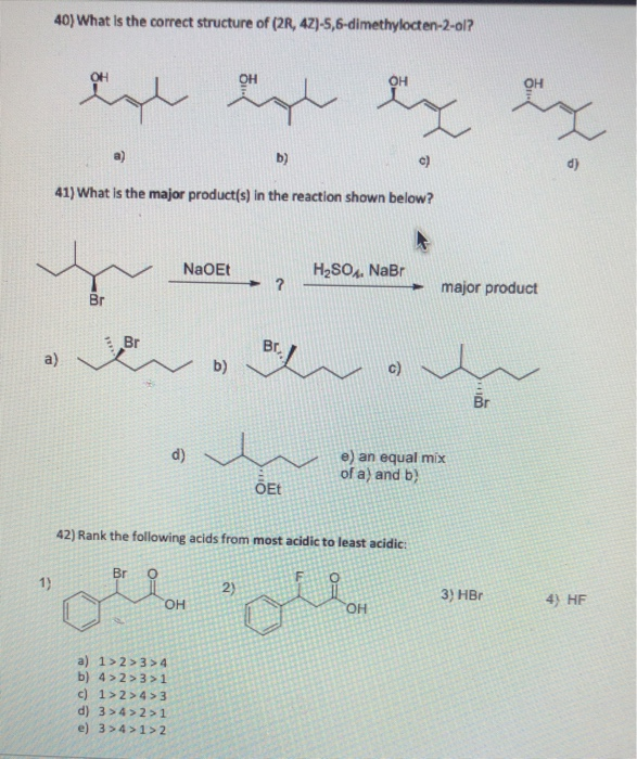 Solved 40) What is the correct structure of (2R, | Chegg.com